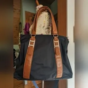 Bags | Navy Blue Nylon Computer Bag | Poshmark